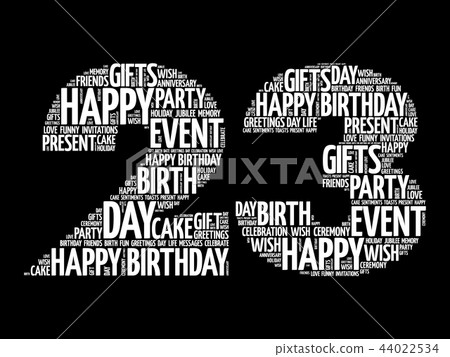 Happy 23rd birthday word cloud - Stock Illustration [44022534] - PIXTA