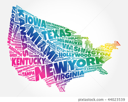 USA Map word cloud collage - Stock Illustration [44023539] - PIXTA