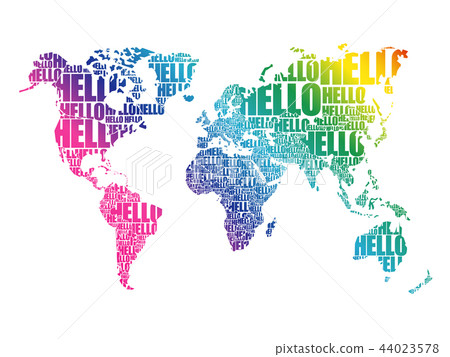 HELLO Word Cloud World Map - Stock Illustration [44023578] - PIXTA