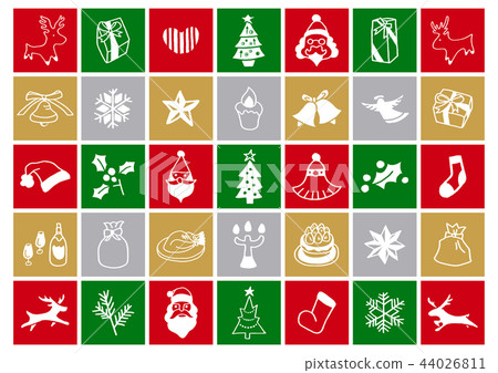 Hand drawn christmas icon set - Stock Illustration [44026811] - PIXTA