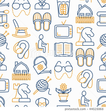 Elderly people seamless pattern - Stock Illustration [44028868] - PIXTA