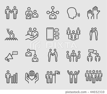 Line icons set for Team relationship, Business-插圖素材 [44032310] - PIXTA圖庫