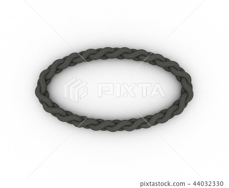 Braided frame in form of oval. Isolated on white - Stock Illustration ...