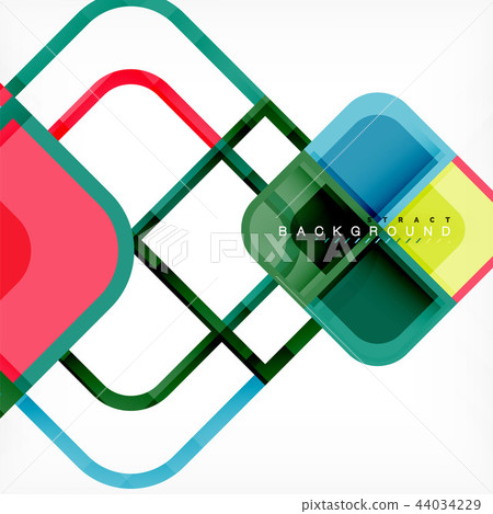 Colorful round squares modern geometric background - Stock Illustration ...