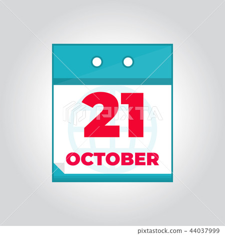 21 october Flat vector daily calendar icon - Stock Illustration ...