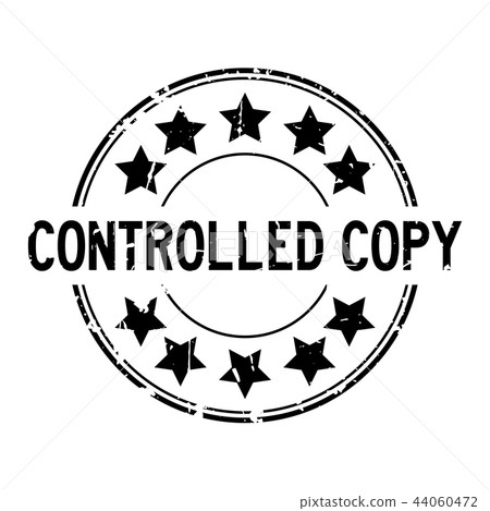 Grunge black controlled copy round rubber stamp - Stock Illustration ...