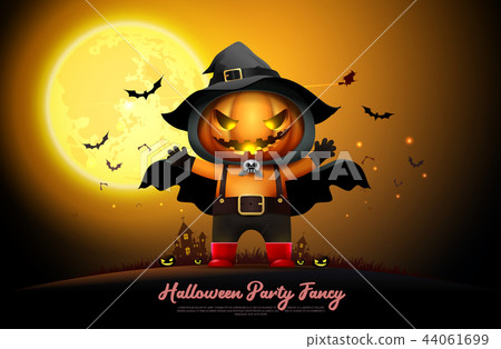 halloween night full moon party fancy vector - Stock Illustration ...