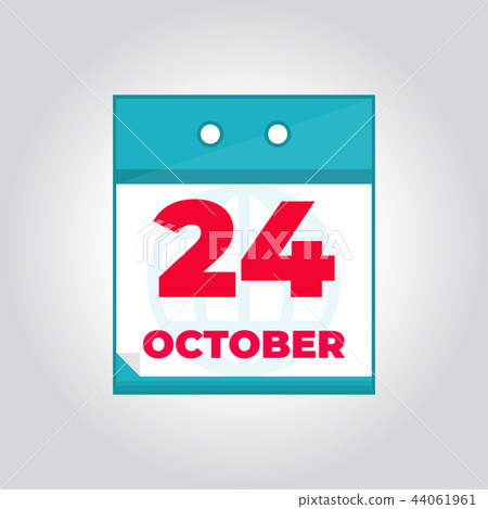 24 october Flat vector daily calendar icon - Stock Illustration ...