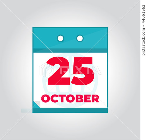 25 october Flat vector daily calendar icon - Stock Illustration ...