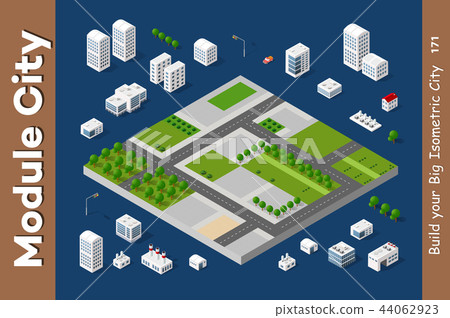 Vector isometric urban architecture - Stock Illustration [44062923] - PIXTA