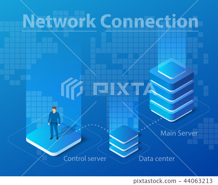Isometric illustration of network technology - Stock Illustration ...