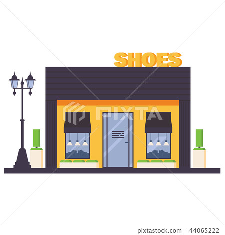 Men shoes store front in flat style - Stock Illustration [44065222] - PIXTA