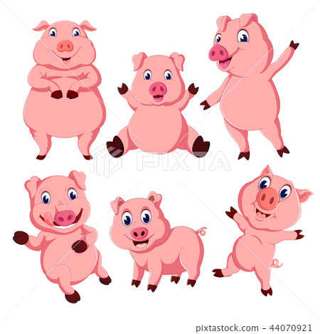 the collection of the pink pig - Stock Illustration [44070921] - PIXTA