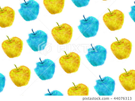 Blue yellow apple pattern - Stock Illustration [44076313] - PIXTA