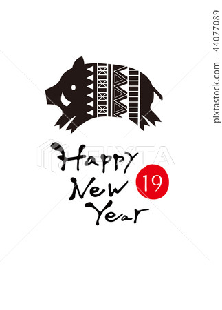 2019 Vertical New Year Simple 00 - Stock Illustration [44077089] - PIXTA