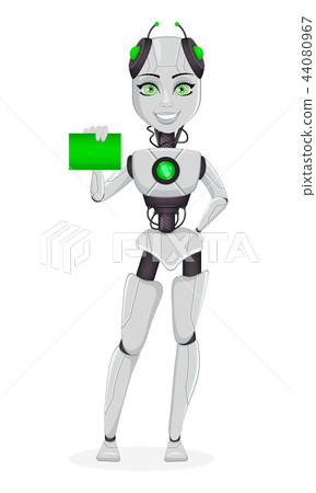 Robot with artificial intelligence, female bot - Stock Illustration ...