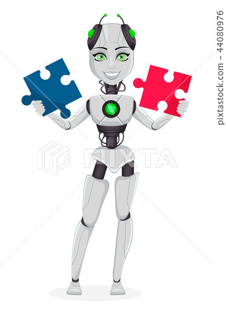 Robot with artificial intelligence, female bot - Stock Illustration ...