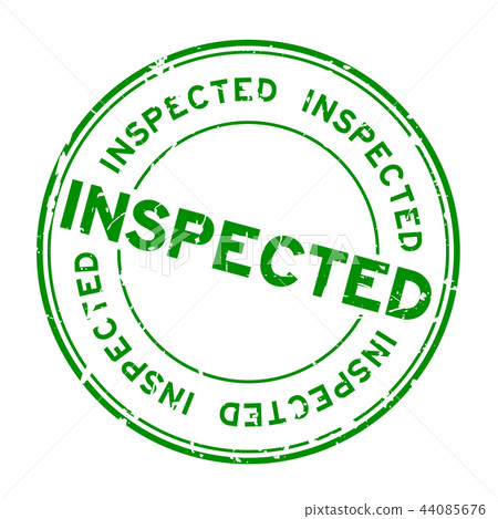 Grunge green inspected word round rubber stamp - Stock Illustration ...