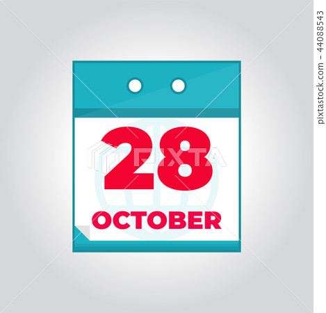 28 october Flat vector daily calendar icon - Stock Illustration ...