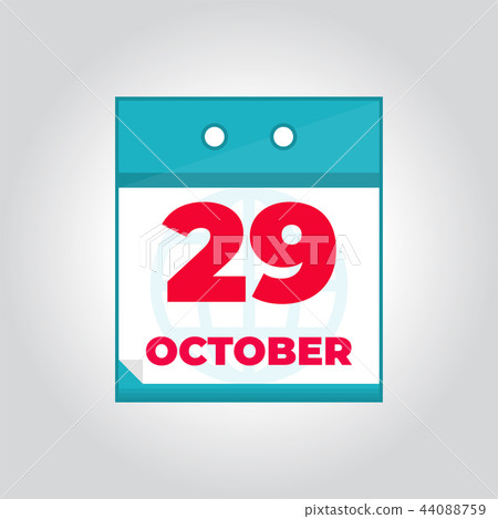 29 october Flat vector daily calendar icon - Stock Illustration ...
