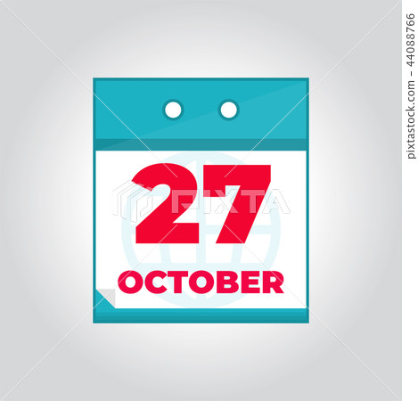 27 october Flat vector daily calendar icon - Stock Illustration ...