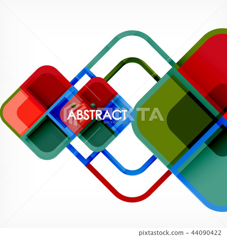 Colorful round squares modern geometric background - Stock Illustration ...