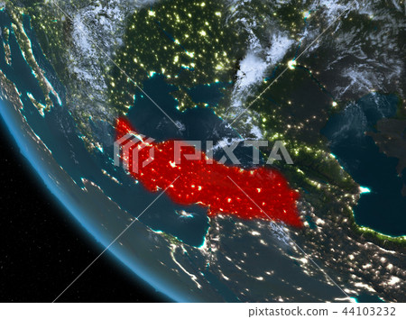 Night view of Turkey on Earth - Stock Illustration [44103232] - PIXTA