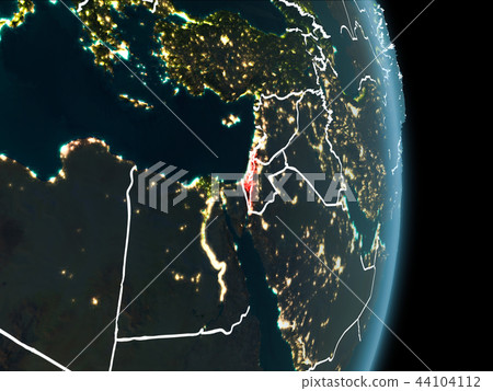 Orbit view of Israel at night - Stock Illustration [44104112] - PIXTA