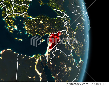 Orbit view of Syria at night - Stock Illustration [44104115] - PIXTA