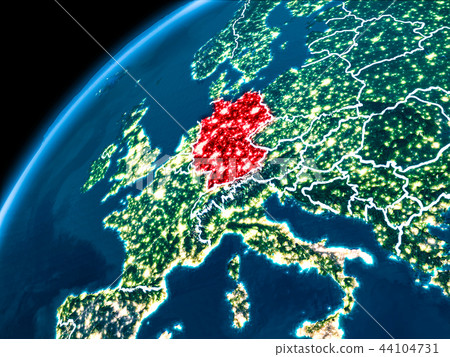Map of Germany at night - Stock Illustration [44104731] - PIXTA