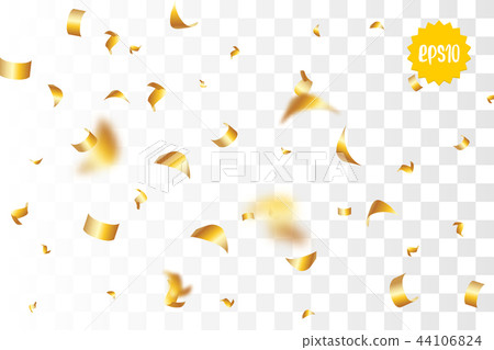 Golden holiday confetti random falling - Stock Illustration [44106824 ...