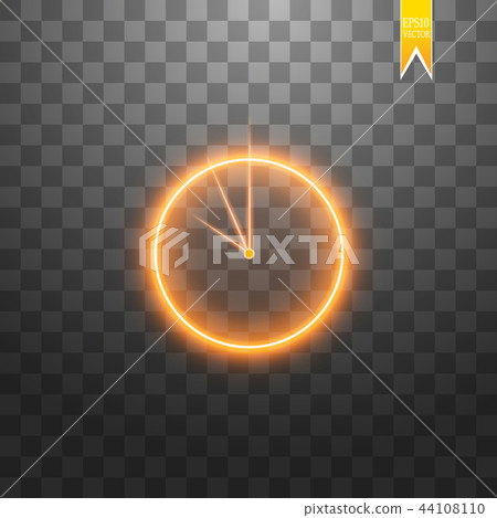 Neon light. Clock line icon. Time sign. - Stock Illustration [44108110 ...