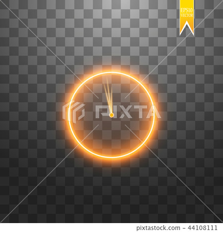Neon light. Clock line icon. Time sign. - Stock Illustration [44108111 ...