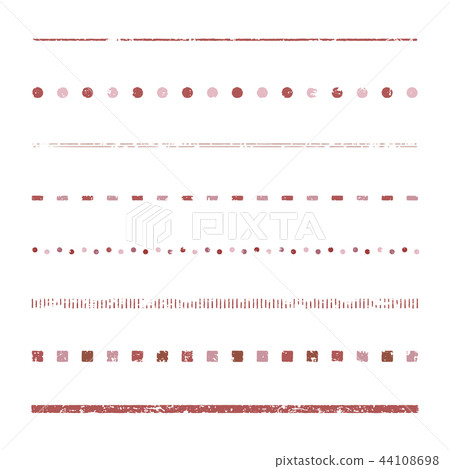 Stamp style line set (red) - Stock Illustration [44108698] - PIXTA
