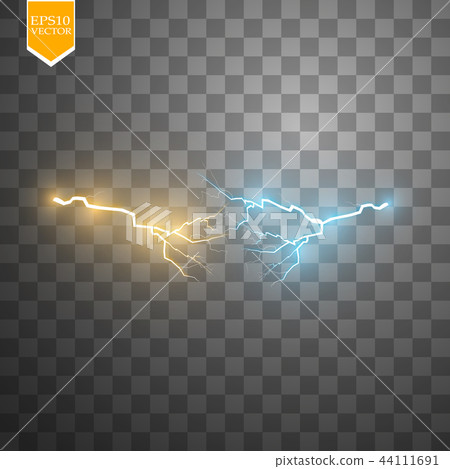 Collision of two forces with gold and blue light. - Stock Illustration ...