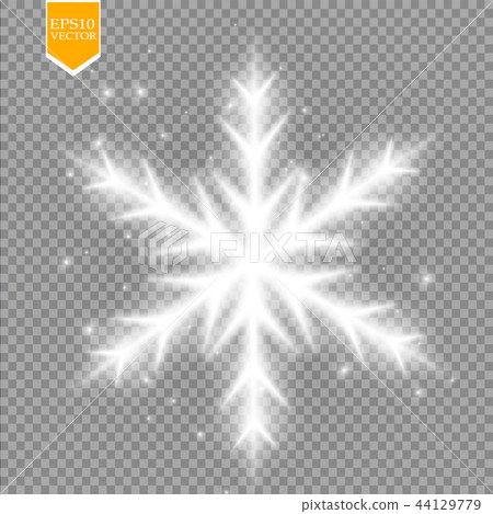 Shine white snowflake with glitter isolated. - Stock Illustration ...
