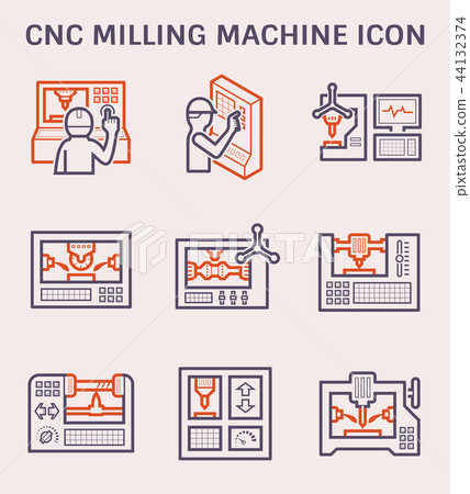 cnc milling icon - Stock Illustration [44132374] - PIXTA