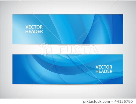 Vector set of abstract wavy horizontal headers,... - Stock Illustration ...