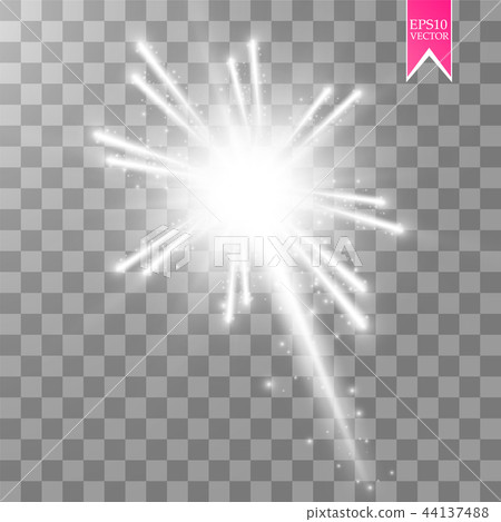 Firework lights effect with glowing stars in sky. - Stock Illustration ...
