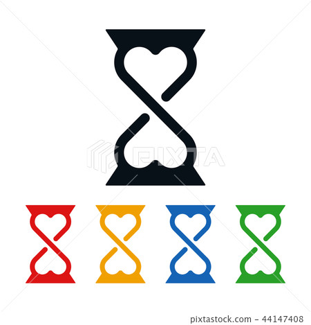 Hourglass and heart icons - Stock Illustration [44147408] - PIXTA