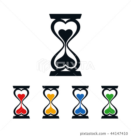 Hourglass and heart icons - Stock Illustration [44147410] - PIXTA
