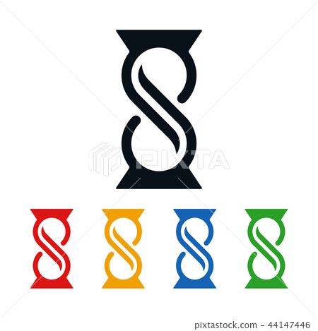 Hourglass icons, abstract infinity symbols - Stock Illustration ...
