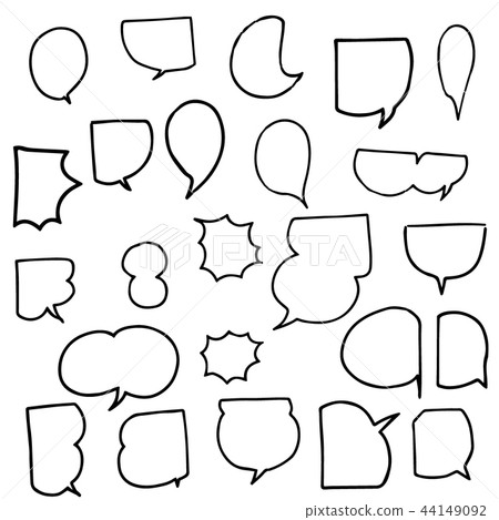 speech bubble doodle drawn in black outline vector - Stock Illustration ...