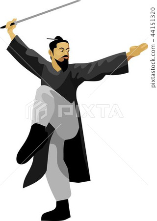 Traditional Sword Taichi Chinese Martial Art - Stock Illustration ...