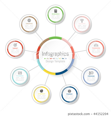 Infographic design elements with 9 options.-插圖素材 [44152204] - PIXTA圖庫