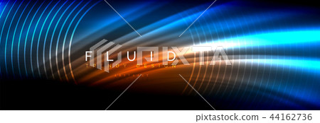 Neon glowing fluid wave lines, magic energy... - Stock Illustration ...