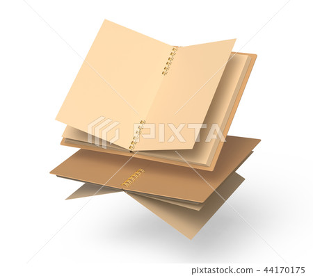 Open kraft paper notebooks - Stock Illustration [44170175] - PIXTA