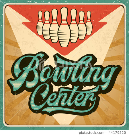 Retro advertising bowling poster. Vintage poster. - Stock Illustration ...