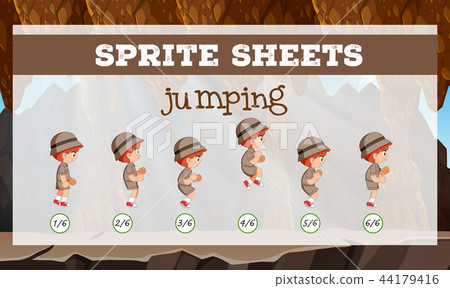 Sprite sheet jumping template - Stock Illustration [44179416] - PIXTA