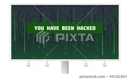 Billboard with binary computer code. Cyberspace in - Stock Illustration [44182803] - PIXTA